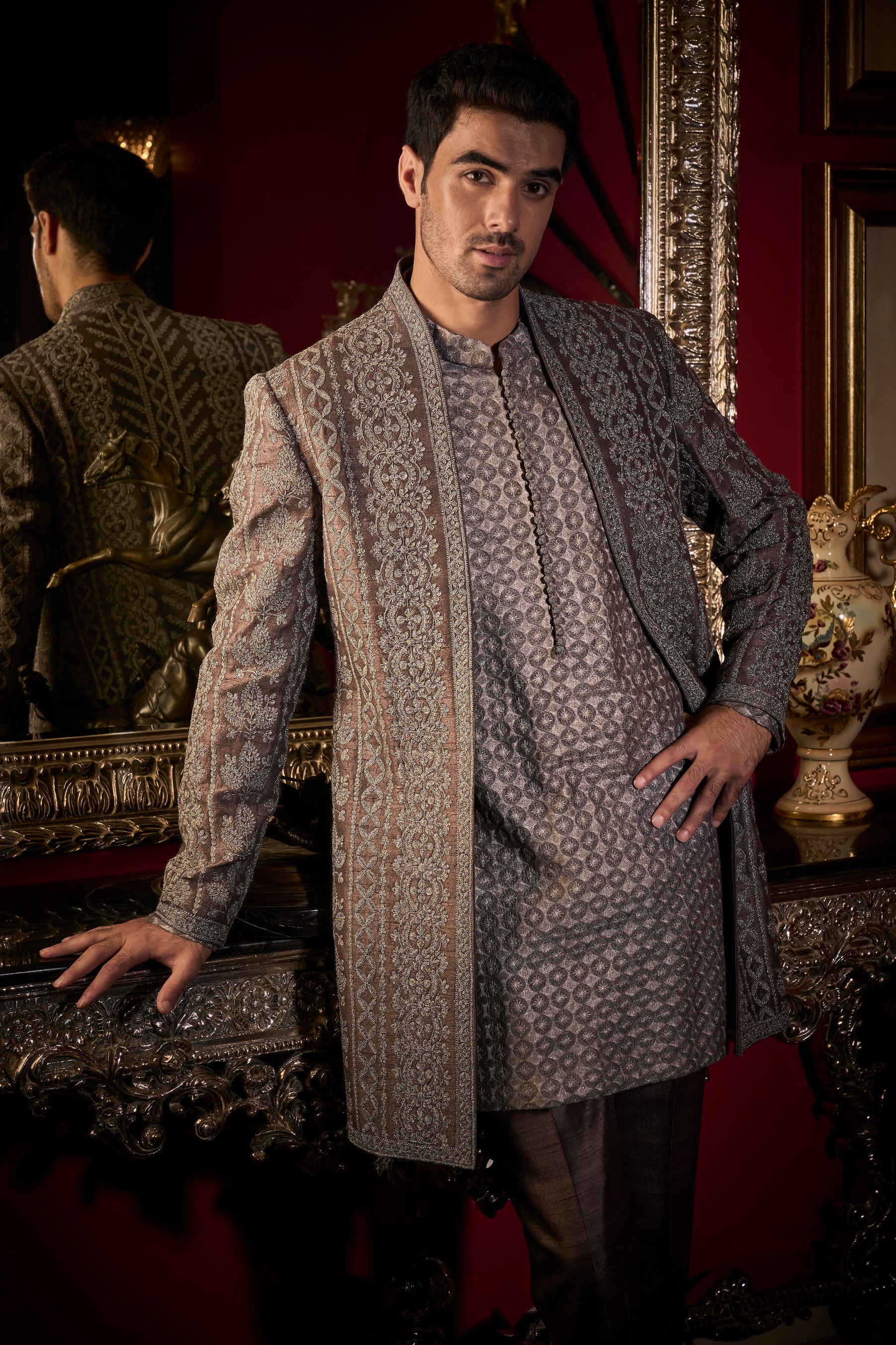 Ash Grey Open Jacket Set - Shop Sunny's Bridal